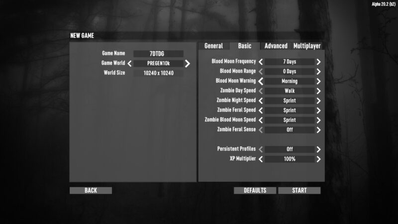 Settings - 7 Days To Die Guide