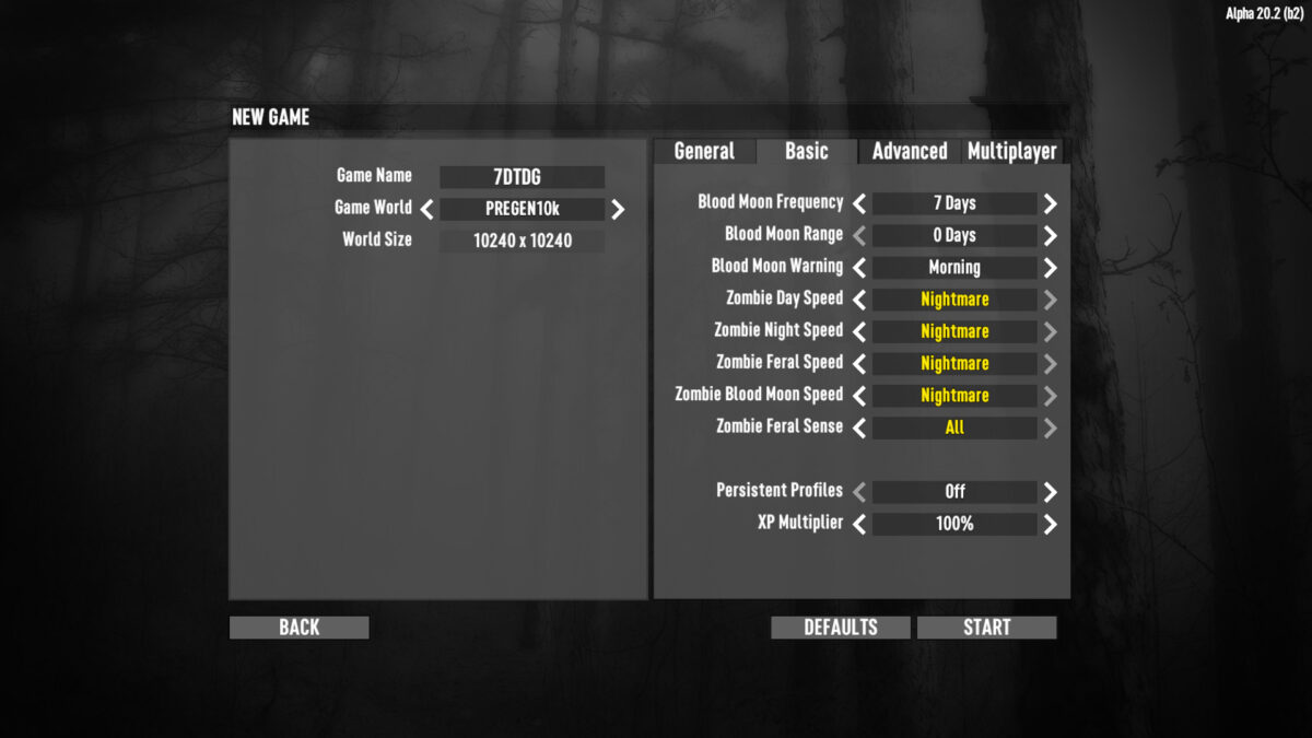 Settings - 7 Days To Die Guide